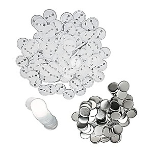 100sets Round Badge Button Parts,Blank Button Making Supplies Metal Button Pin Badge Kit Button Pin Badge Kit Button Supplies Button Parts for Button Maker Machine for DIY Craft (44MM)