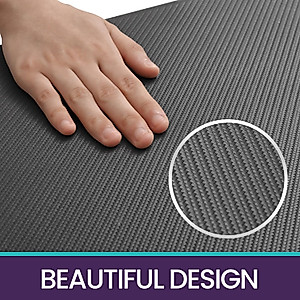 DEXI Anti Fatigue Kitchen Mat, 3/4 Inch Thick, Stain Resistant, Padded Cushioned Floor Comfort Mat for Home, Garage and Office Standing Desk, 70"x20", Black