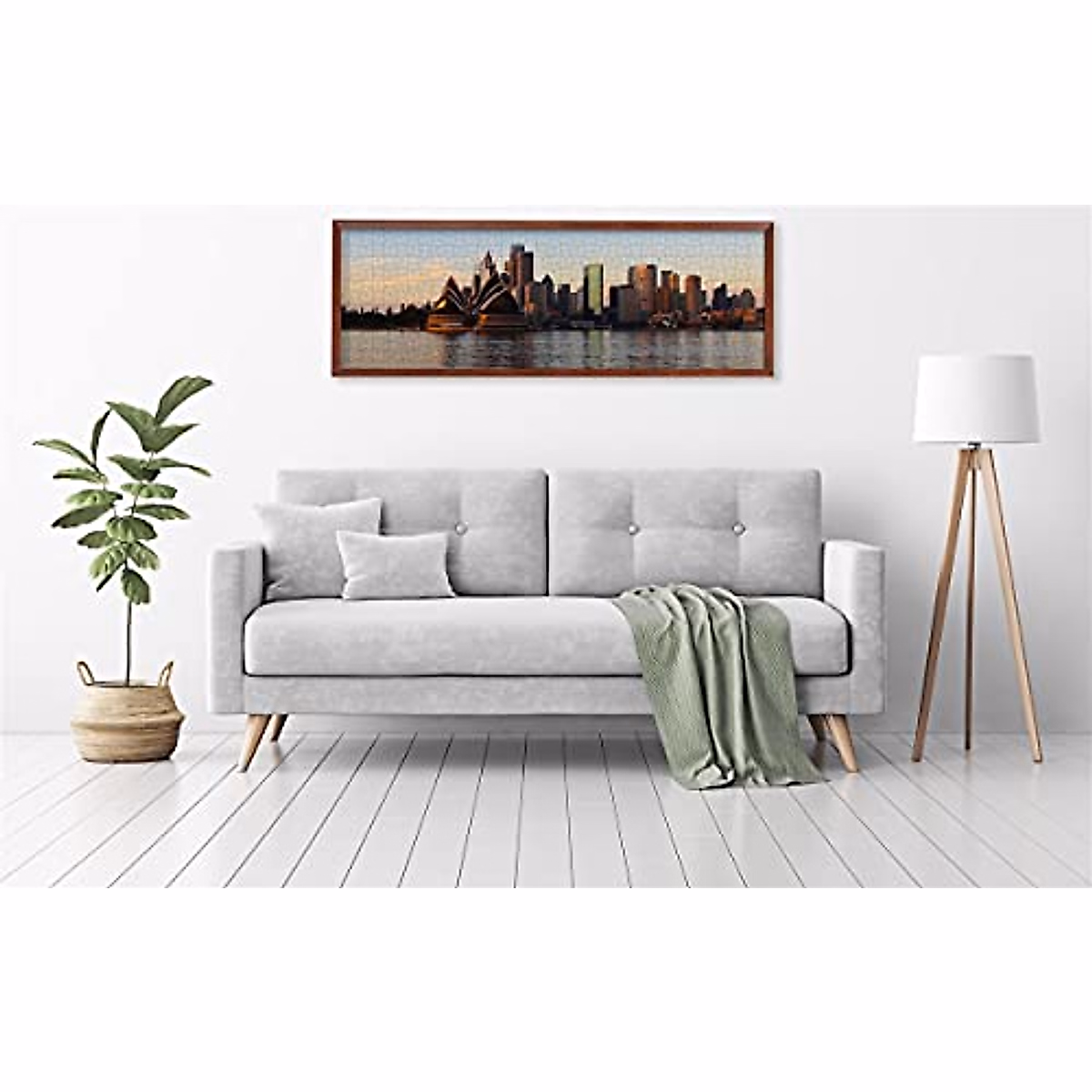 Displays2go 40" x 13.5" Extra-Wide Format Picture Frame, Wood Molding - Dark Brown Finish (PNFA40135W)