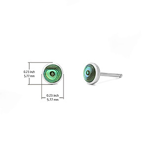 Boma Jewelry Sterling Silver Abalone Inlay Circle Stud Earrings