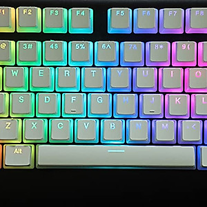 YMDK ANSI ISO PBT Doubleshot Shine Through Pudding Keycaps Suitable for MX Mechanical Keyboard Corsair Razer DK SF KBD75 68 Keychron (White Pudding Full Set)