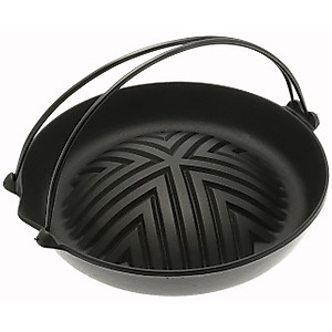 Iwachu Cast Iron Genghis Khan Grill Pan, Black