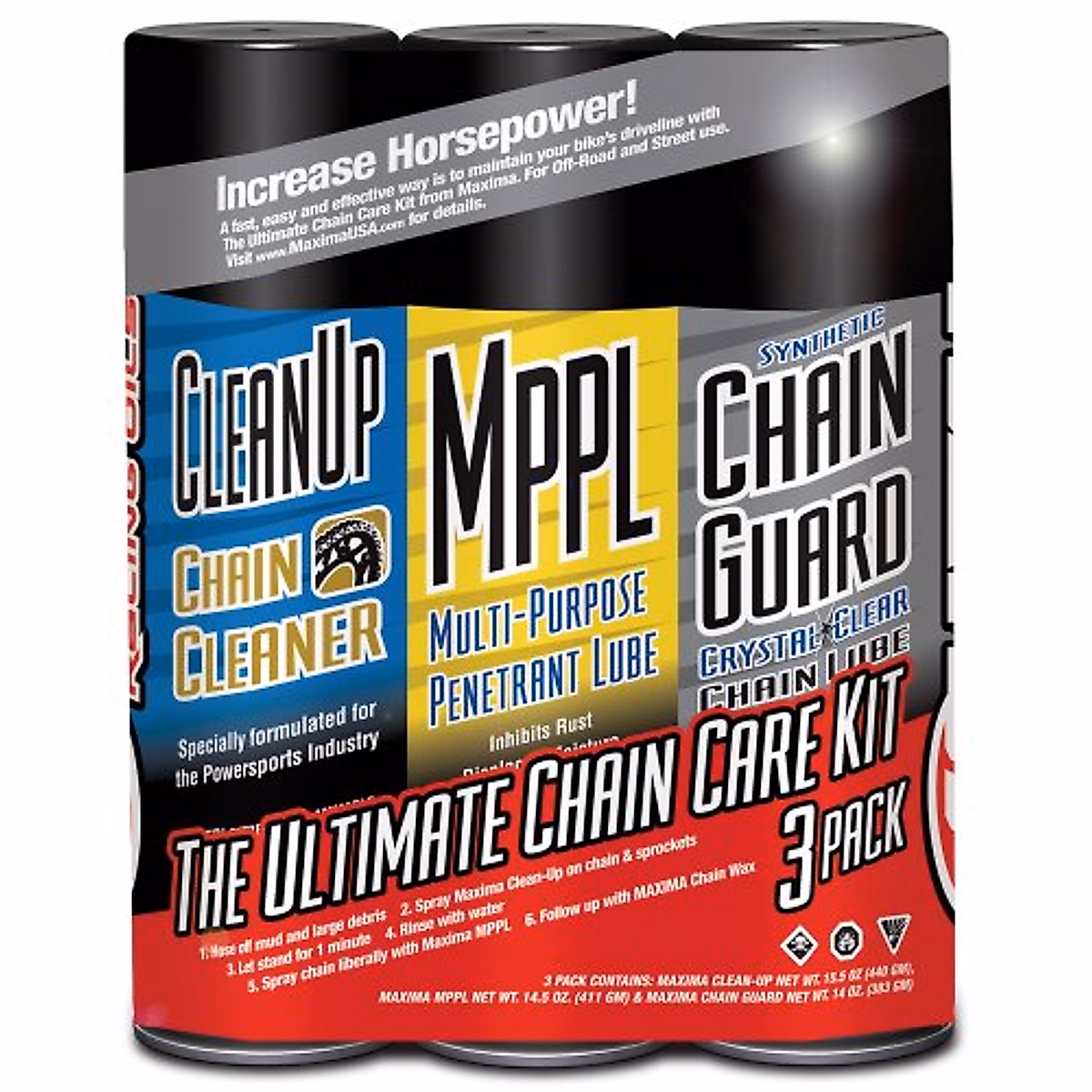 Maxima Syn Chain Guard Ultimate Chain Care Combo Kit 3-Pack Aerosol
