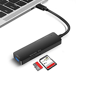 Plug & Play Type C Hub 5 in 1 Adapter Multi Splitter Adapter with TF SD Card Reader