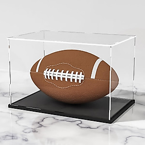 Clear Acrylic Display Case for Toys Collectibles，Assemble Acrylic Box Dustproof Protection Showcase with Black Wood-Plastic Base and Lamp Beads (11.7x8x8 inch;30x20x20cm)