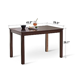 Livinia 5 Piece Cabin Wooden Dining Room Table Set with 4 Ladder Back Chairs (Walnut)