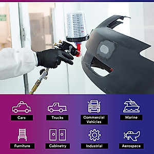 3M PPS (Original Series) Paint Spray Gun Cup Lids and Liners Kit, 16325, Large, 28 oz, 125-Micron Filter, Use w/ Paint Gun for Cars, Furniture, Home, 25 Disposable Lids and Liners, 10 Sealing Plugs