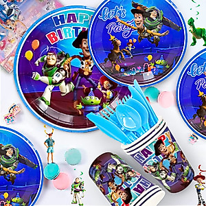 Toy Story Birthday Party Supplies,167pcs Toy Story Party Decorations&Tableware Set-Toy Story Birthday Decorations Balloon Banner Plates Cups Tablecloth etc Toy Story Themed Birthday Party Supplies
