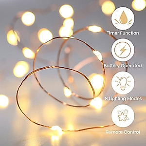 innolife 6 Pack LED Fairy String Lights Battery Operated with Remote Control & Timer, 10 Ft 30 LED Copper Wire Twinkle Lights for Bedroom Christmas Wedding Party Indoor Outdoor Decoration