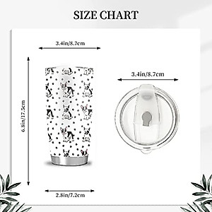 Waldeal Cute French Bulldog Coffee Mug Stainless Steel Tumbler with Lid, Double Wall Vacuum Insulated Travel Mug for Women Men Birthday or Christmas Gifts, 20oz