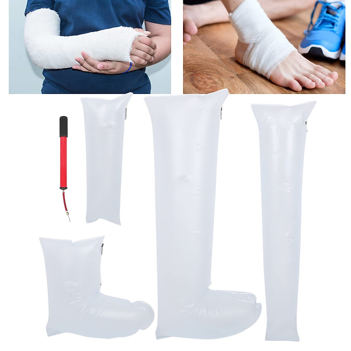 Tomotato Air Splint Kits, Inflatable Fracture Splint Inflatable Fracture Support Injury Stabilizer for Ankle Leg Arm for Home Outdoor Emergency Use