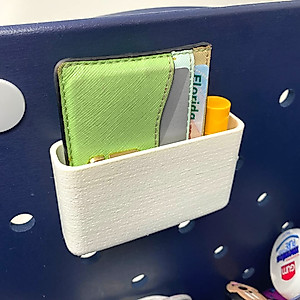 FRESHe BAGLETS - Wallet Holder Organizer Charm Accessory Compatible with Bogg Bags - Keep Wallet Handy with your Tote Bag - Fits Inside of the Bag - Multiple Color Options! (White)