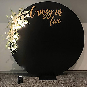 7.5ft Black Round Backdrop Cover Arch Circle Background Cover for Graduation Birthday Party Wedding Decorations