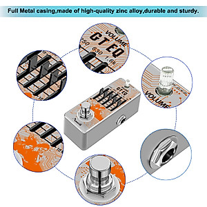 Amuzik EQ Pedal 5 Band Equalizer Effects Pedal Analog Graphic Equalization Guitar Effects Pedals ±18dB Range