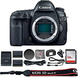 Canon EOS 5D Mark IV DSLR Camera (Body Only)(1483C002) + 128GB SDXC Card + Extra Battery + SD Card Reader & Deals All Year Premium Accessory Bundle
