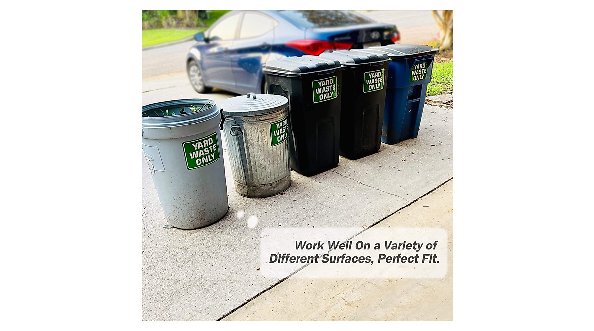 Yard Waste Stickers 2 Pack - Waterproof Vinyl Decals for Outdoor ...
