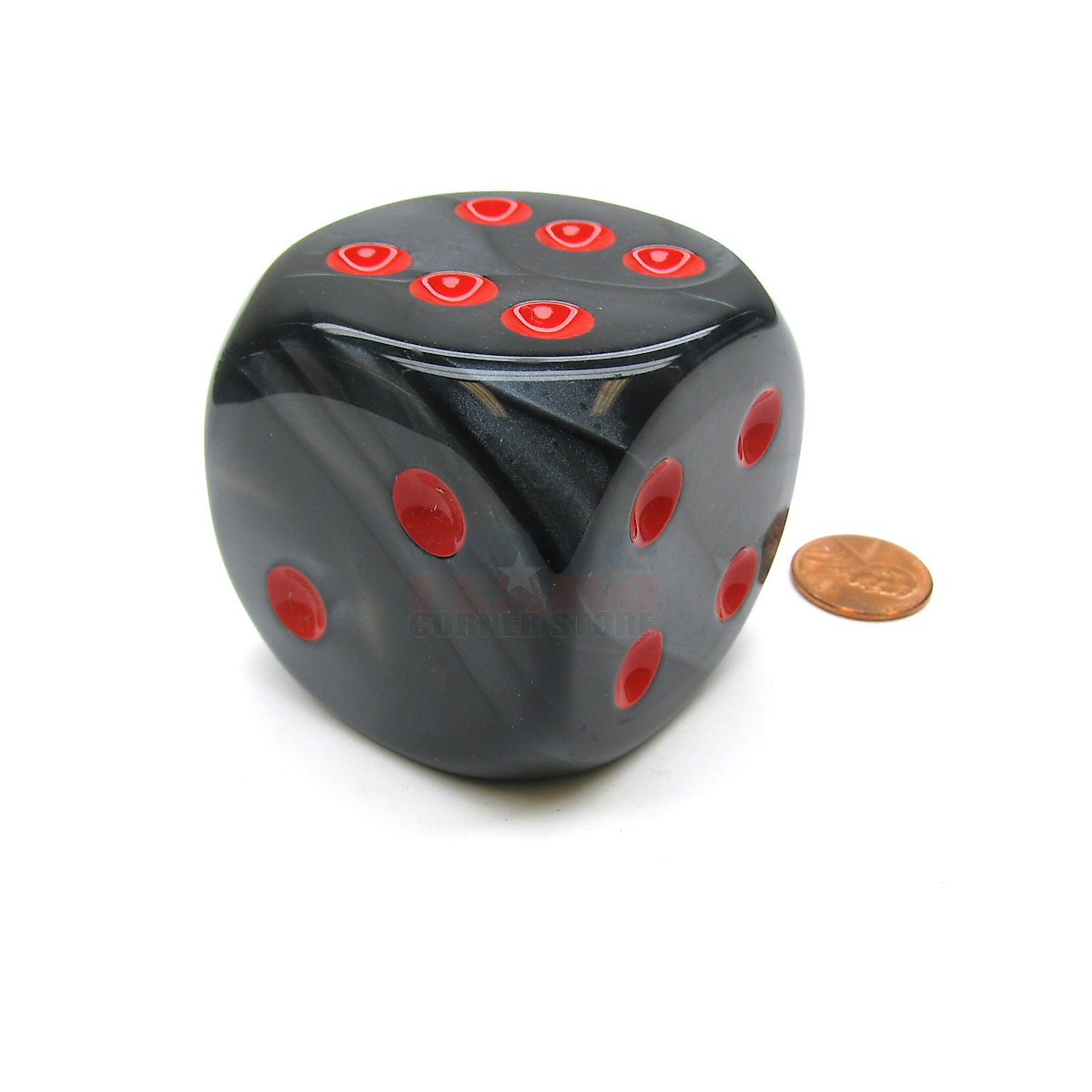 Black Velvet Die with Red Pips D6 50mm (1.97in) Pack of 1 Chessex