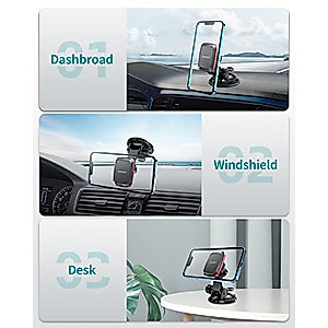 APPS2Car Magnetic Car Phone Mount with Adjustable Arm & 6 Strong Magnets Universal Dashboard Windshield Cell Phone Holder Compatible with iPhone 13 Pro 12 Pro Xs XS Max XR, Samsung S10 S9 and More