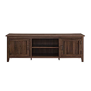 Walker Edison Ashbury Coastal Style Grooved Door TV Stand for TVs up to 80 Inches, 70 Inch, Dark Walnut