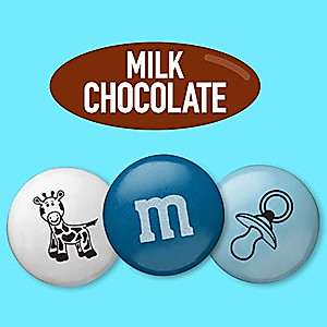 M&M'S Milk Chocolate Pre-Printed Baby Boy Candy, 2lb of Bulk for Baby Shower, Gender Reveal Ideas and New Baby Party Favors