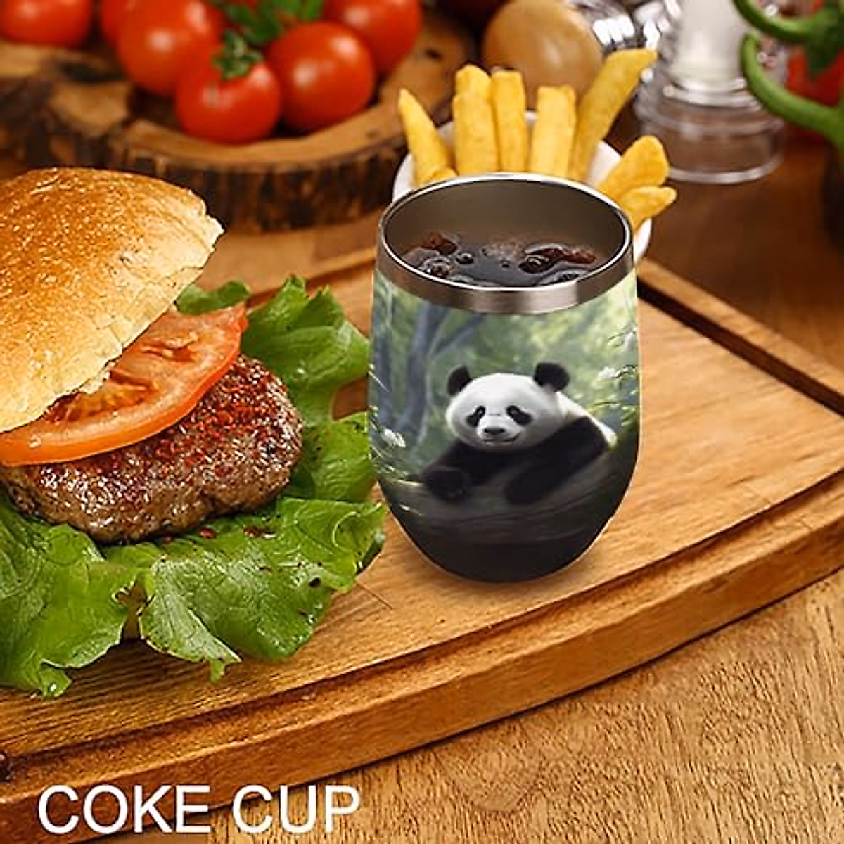 WYUSPGK 304 Stainless Steel Insulated Cup, Lovely Panda Print Smooth Rim, Durable & Reusable - Perfect for Office, Home, And Travel