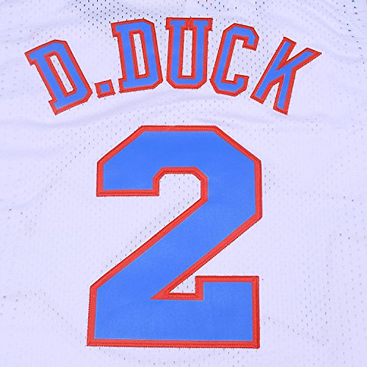 Mens Basketball Jersey #2 D Duck 90s Moive Space Shirts (White, Medium)