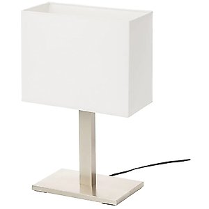 IKEA TOMELILLA Table lamp with LED Bulb, Nickel Plated/White 20 "
