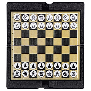 ljhnba Foldable Chess Board Mini Size Magnetic Chess Set Travel Portable Wallet Pocket Chess Board Game for Camping Family Game