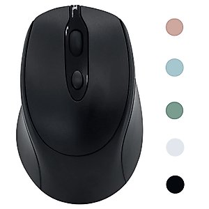 Wonzir Rechargeable Wireless Mouse,Bluetooth 5.2 & 2.4G Portable Optical Mouse with USB Receiver,3 Adjustable DPI for Laptop,MacBook,PC,Windows, iPad,Android OS System (Black)