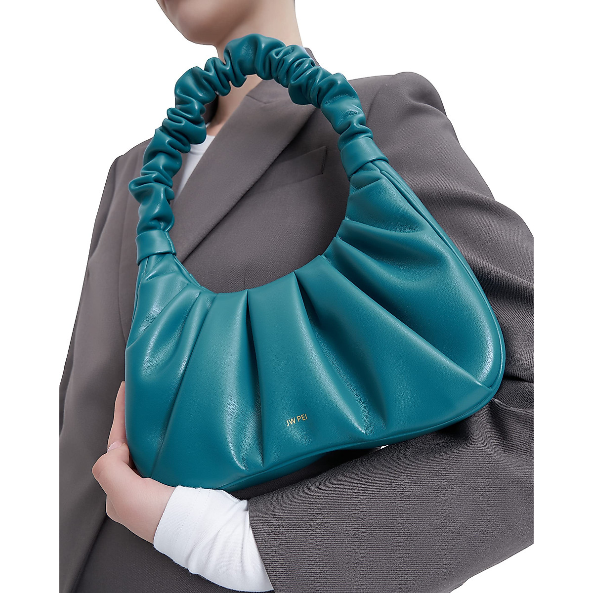 JW PEI Women's Gabbi Ruched Hobo Handbag (Peacock Blue)