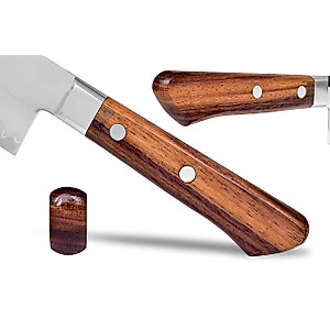 Seki Japan Japanese Seki SANBONSUGI Utility Petty Knife, 8A Stainless Steel Fruit Knife, Rose Wood Handle, 120 mm (4.7 in)