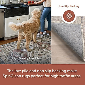 nuLOOM Krystin Medallion 8x10 Machine Washable Area Rug for Living Room Bedroom Dining Room Kitchen, Beige/Ivory