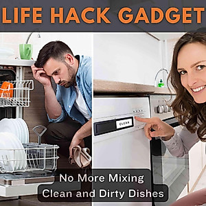 Mini Dishwasher Magnet Clean Dirty Sign - 3.9 x 1.1 inches - Extra Small Size - Slide Indicator Strong Magnetic Kitchen Gadgets - New Home Essentials - Countertop Dishwashers - Matt Black