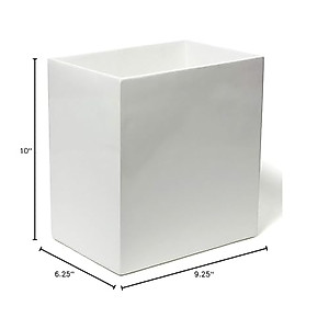Jonathan Adler Lacquer Bath Wastebasket, One Size, White