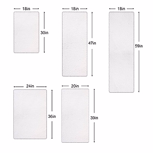 Abstract Geometric Patchwork Oil Painting Blue Grey White Antifatigue Kitchen Bath Door Mat Cushioned Runner Rug,Washable Welcome Floor Sink Mat,Waterproof & Non-Slip Comfort Standing Doormat,18"x30"