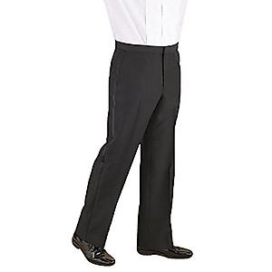 Neil Allyn Men's Flat Front Comfort Waist Satin Stripe Tuxedo Pants, 40 Black