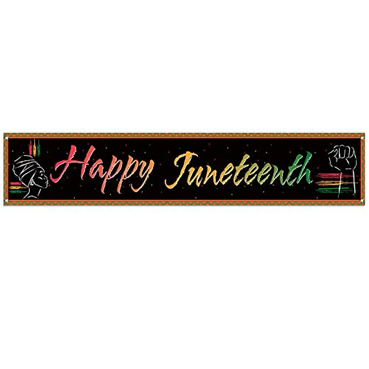 Large Happy Juneteenth Banner for Fence Juneteenth Decoration June 19th Independence Day Decor African Afro American Festival Celebration Supplies