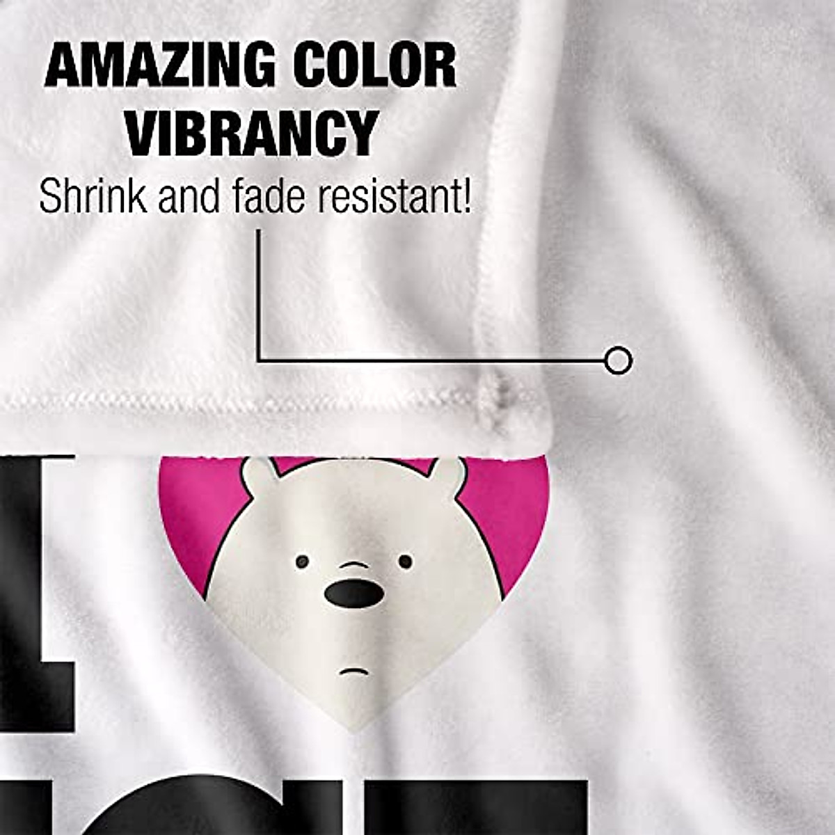 We Bare Bears Heart Ice Bear Officially Licensed Silky Touch Super Soft Throw Blanket 50" x 60"