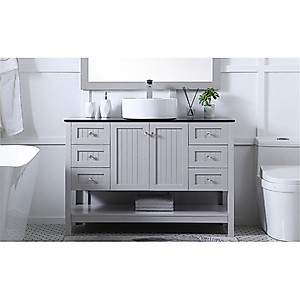 Elegant Kitchen and Bath 48 inch Vessel Sink Bathroom Vanity Cabinet - Gray