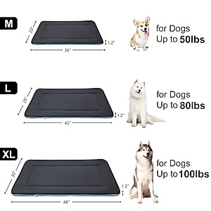 Magic Dog Large Dog Bed Soft Dog Crate Pad Mat, 42-Inch Washable Comfy Kennel Pad with Anti Slip Bottom Pet Sleeping Beds, Dark Grey