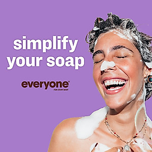 Everyone 3-in-1 Soap, Body Wash, Bubble Bath, Shampoo, 32 Ounce, Vanilla and Lavender, Coconut Cleanser with Plant Extracts and Pure Essential Oils (Pack of 2)