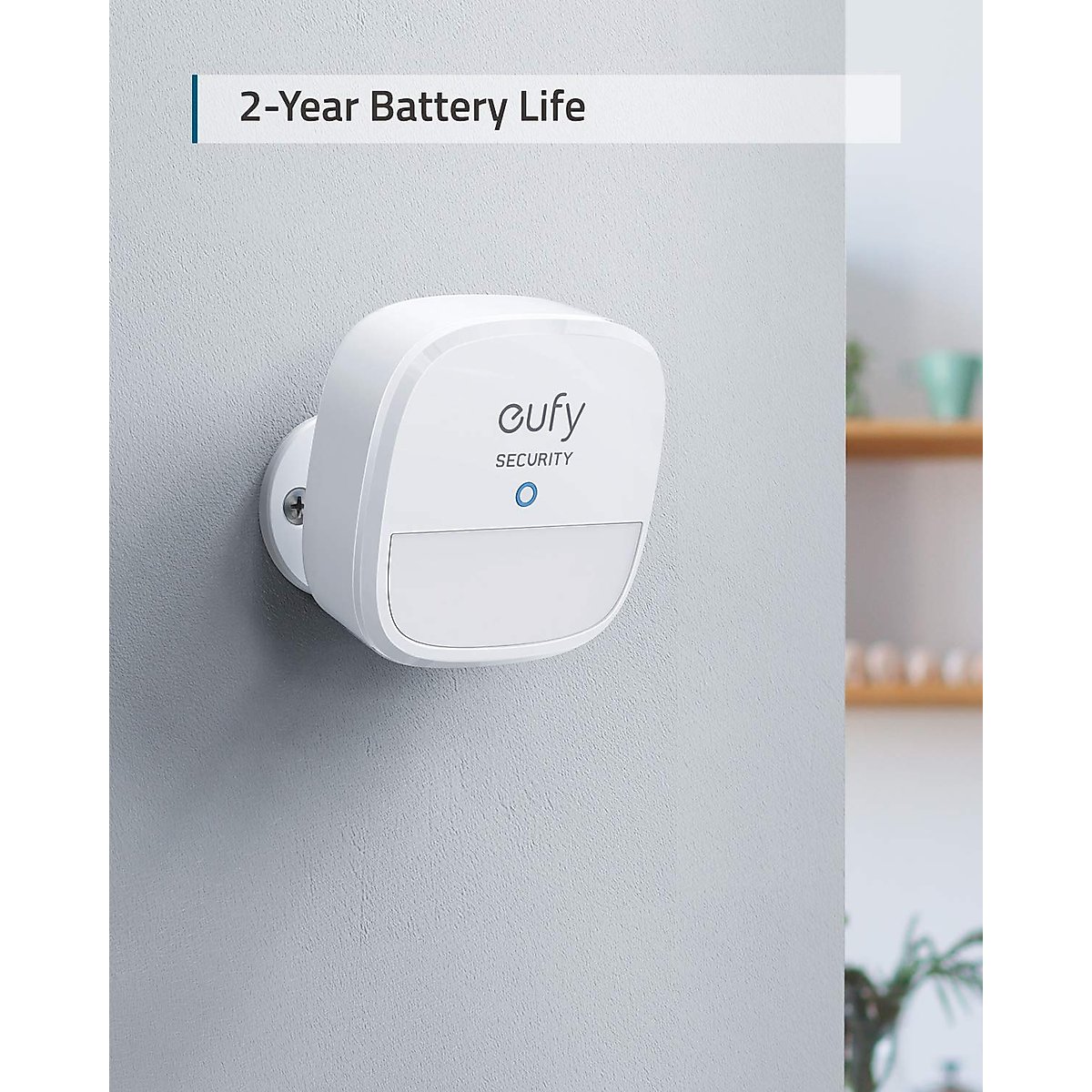 Motion Sensor, eufy Security Home Alarm System, 100° Coverage, 30 ft Detection Range, 2-Year Battery Life, Adjustable Sensitivity, HomeBase Required, Optional 24/7 Protection Service, Home Security