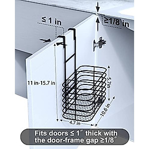 ULG Hair Dryer Holder, Hair Tool Organizer, 6 Adjustable Height, Wall Mounted/Cabinet Door, Bathroom Organizer Under Sink for Hair Dryer, Flat Irons, Curling Wands, Hair Straighteners, 3 Sections