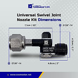 Cosmostar 2006D1 7/8 Inch Thread Airless Sprayer Gun Swivel Joint Multi-Angle,180 Degree Rotation Swivel Joint for Airless Paint Spray Spraying Dead Corner