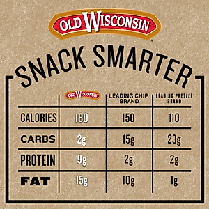 Old Wisconsin Beef Sausage Snack Sticks, Naturally Smoked, Ready to Eat, High Protein, Low Carb, Keto, Gluten Free, Counter Box, Pack of 42 Individually Wrapped Sticks