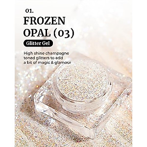 GLINT Glitter Gel, Frozen Opal (3.8g/0.13 oz) by LG Beauty - Multi-Use Body Makeup for Eyes, Cheeks, Body, and Hair. Rich Pigment, Long-Lasting Sparkle/Glitter for Party, Festival