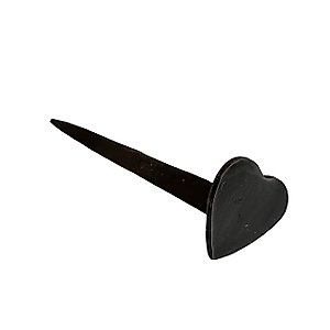 Living Ideas Hand Forged Heart Shape Nails Coat Hook Decorative Nail Wrought Iron Handmade Heart Head Nails Antique Finish Designer Nails Wall Hook
