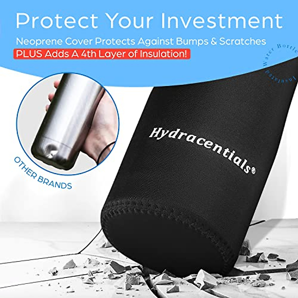 Insulated Stainless Steel Metal Water Bottle with Straw Lid - Vacuum Insulated Water Bottles, Keeps Hot and Cold - Sports Canteen Bottle By Hydracentials