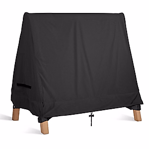 Outdoor Swing Cover A Frame 420D Waterproof Porch Swing Cover UV Resistant Weather Protector Patio Furniture Cover for Outdoor Furniture 72x67x55 Inch (Black)