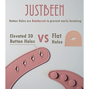 Justbeen Silicone Baby Bibs Set of 2 BPA Free Waterproof Soft Durable Adjustable Bib Easily wipe clean with Food Catcher for Babies & Toddlers(6-72 Months)